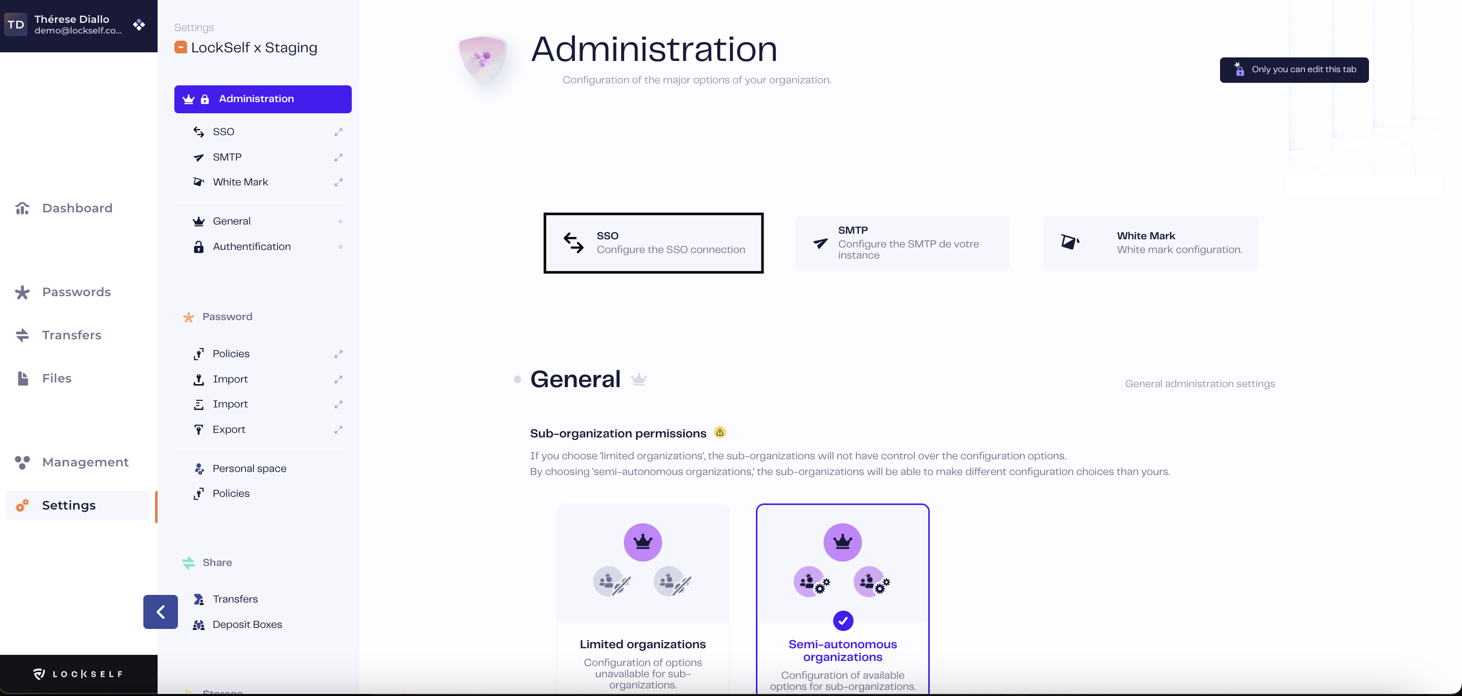 SSO setup – LockSelf Support
