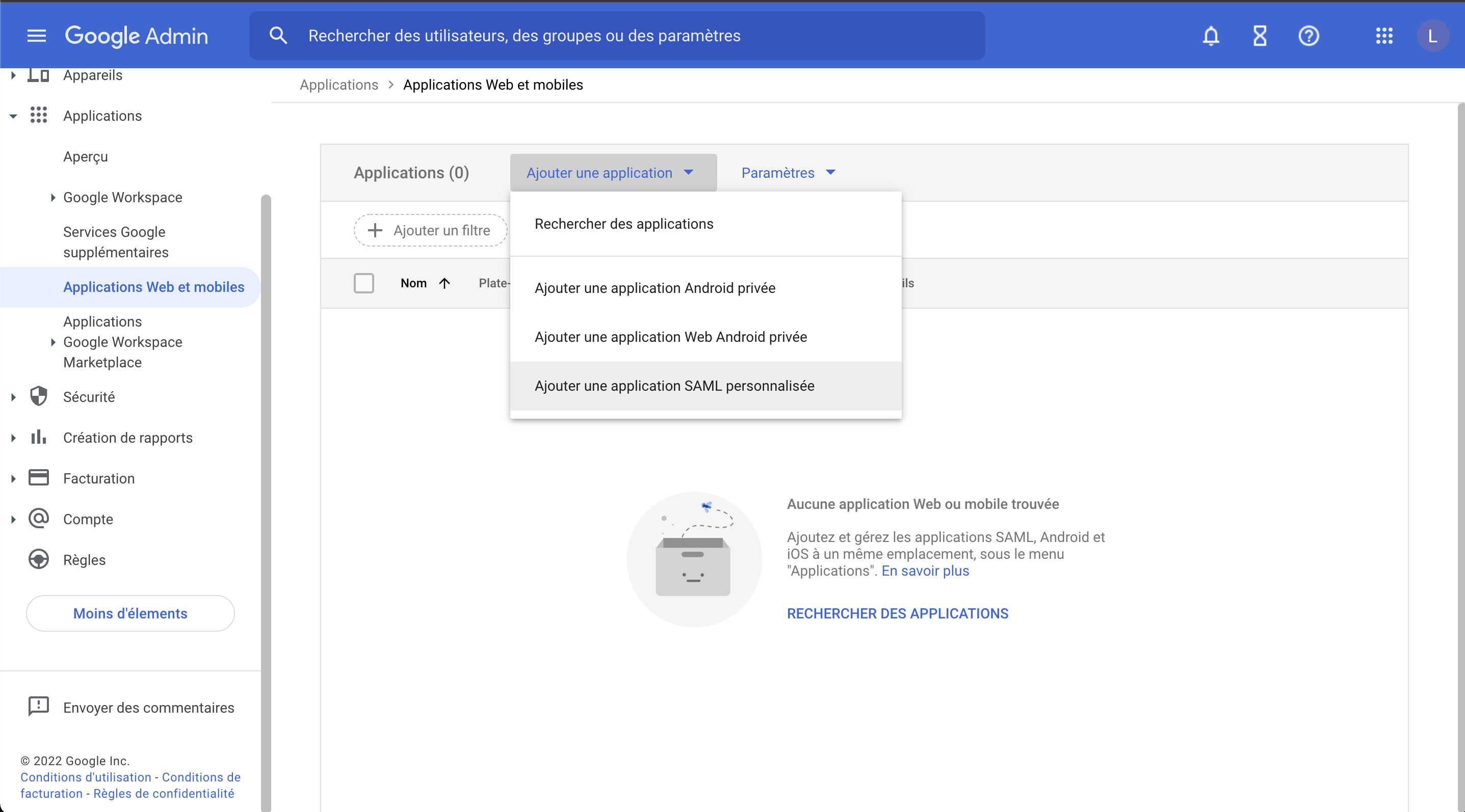 Interconnexion Google – Support LockSelf