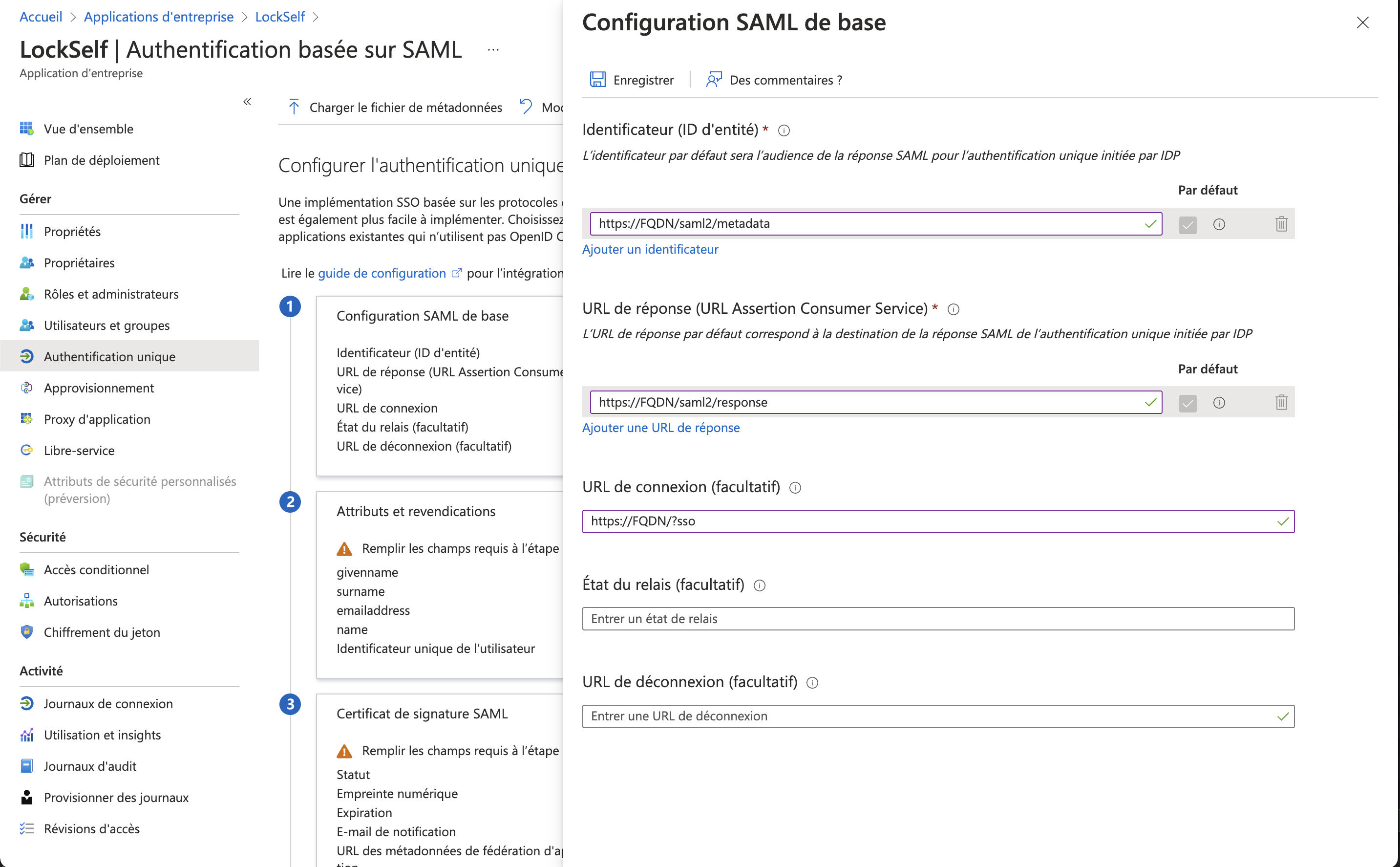 Interconnexion Azure – Support LockSelf