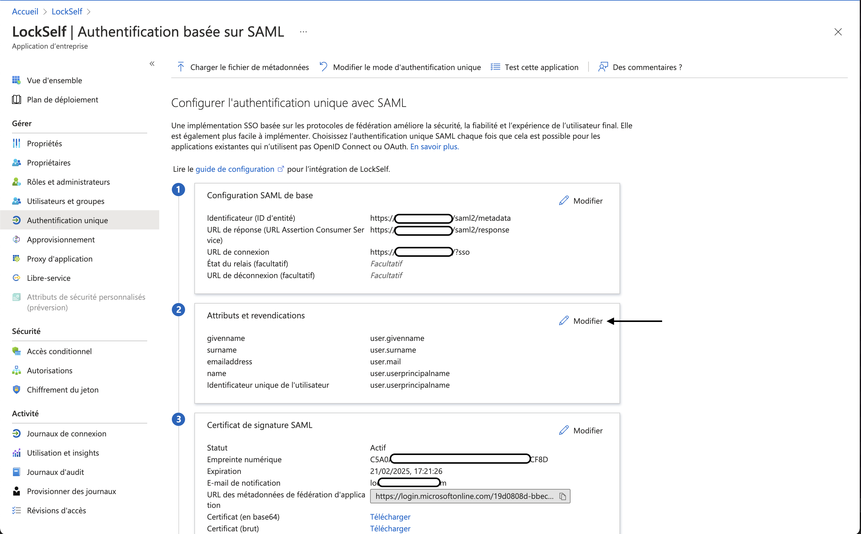 Interconnexion Azure – Support LockSelf